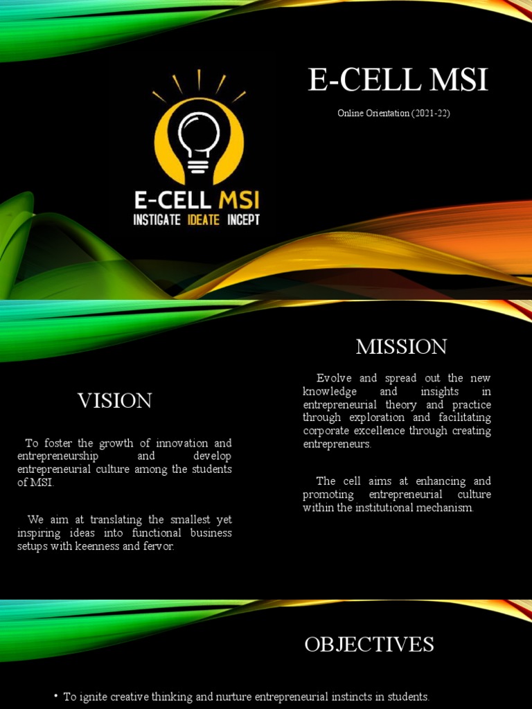 E Cell | PDF | Entrepreneurship | Mentorship