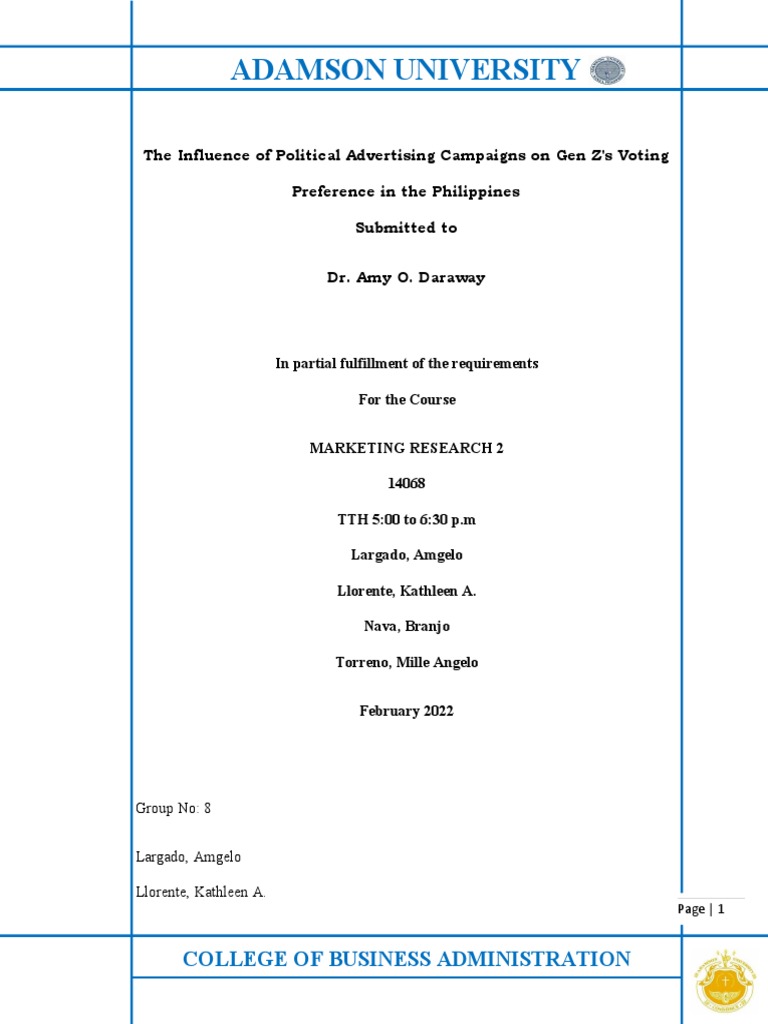 Gen Z Voting Preferences in the Philippines | PDF | Mass Media ...