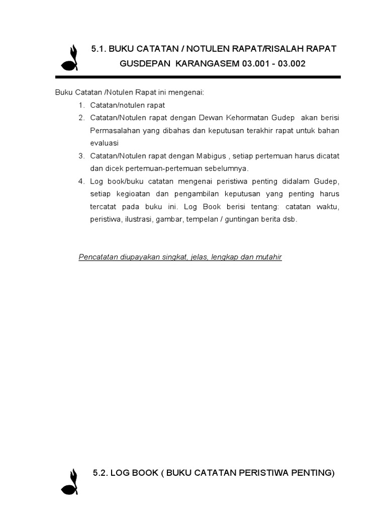 5 BK Notulen Rapat Log Book | PDF