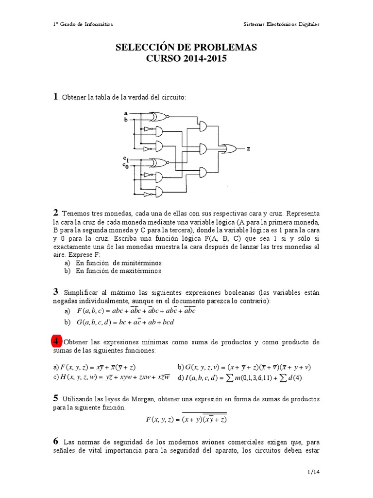 Problemas | PDF | Puerta lógica | Ingeniería Informática