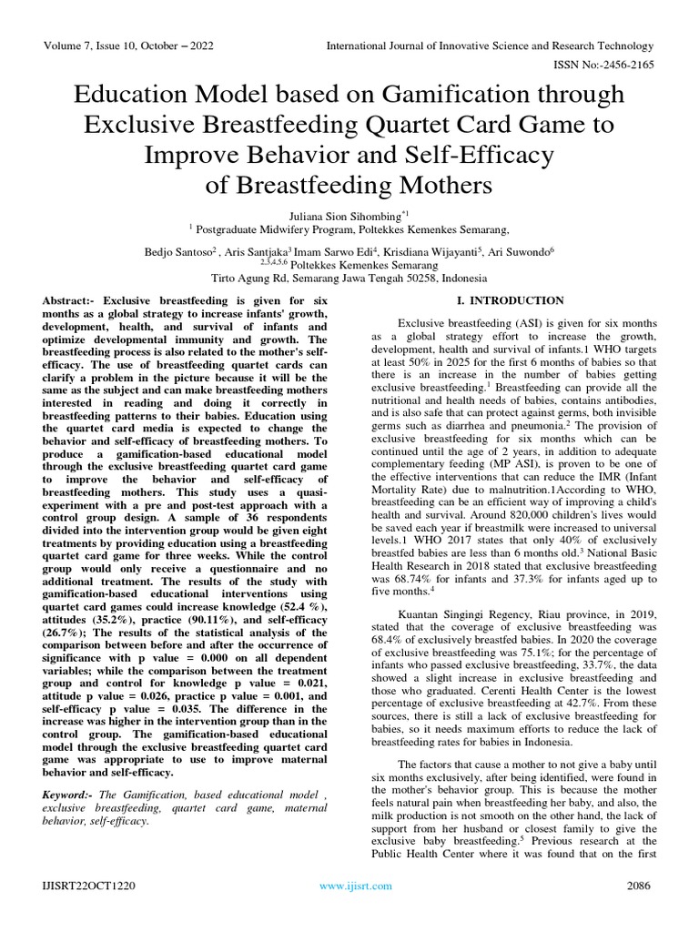 Gamified Education for Breastfeeding Moms | PDF | Breastfeeding ...