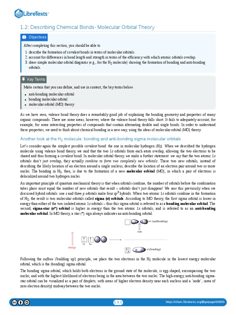 1.2! Describing Chemical Bonds - Molecular Orbital Theory | PDF