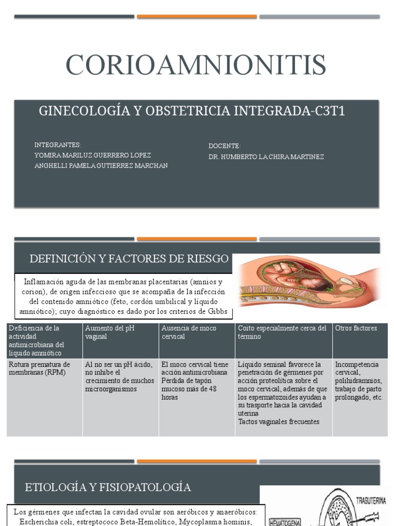 Corioamnionitis: Factores de riesgo, diagnóstico, tratamiento y manejo ...