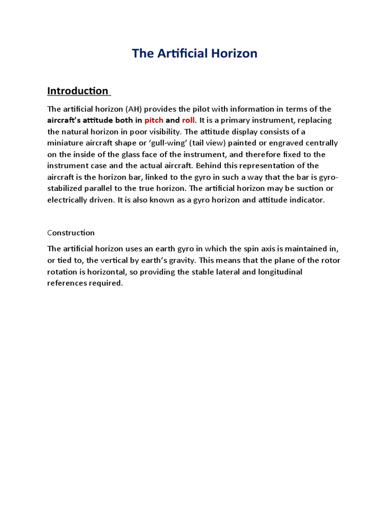 The Artificial Horizon | PDF