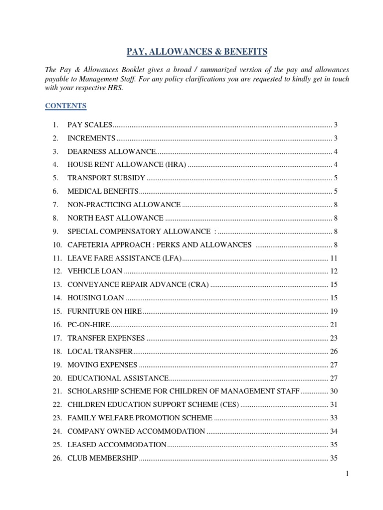 Pay and Allowances | PDF | Loans | Employee Benefits