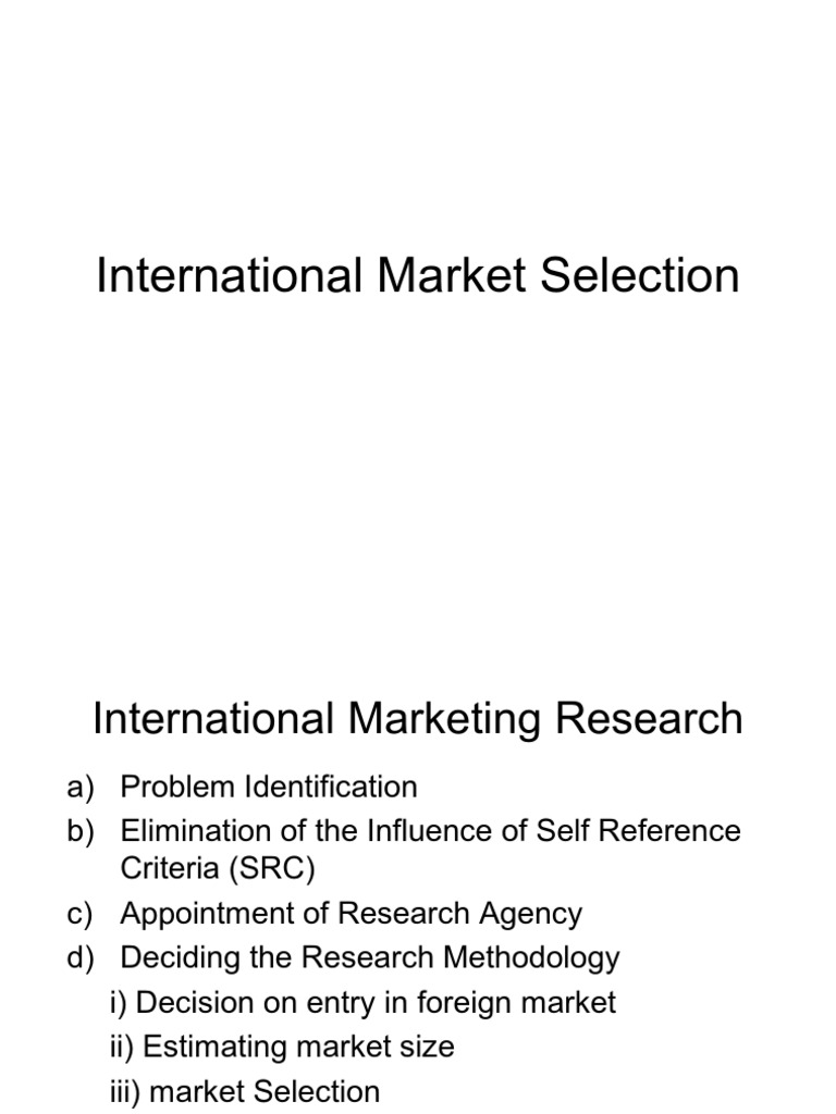 International Market Selection | PDF