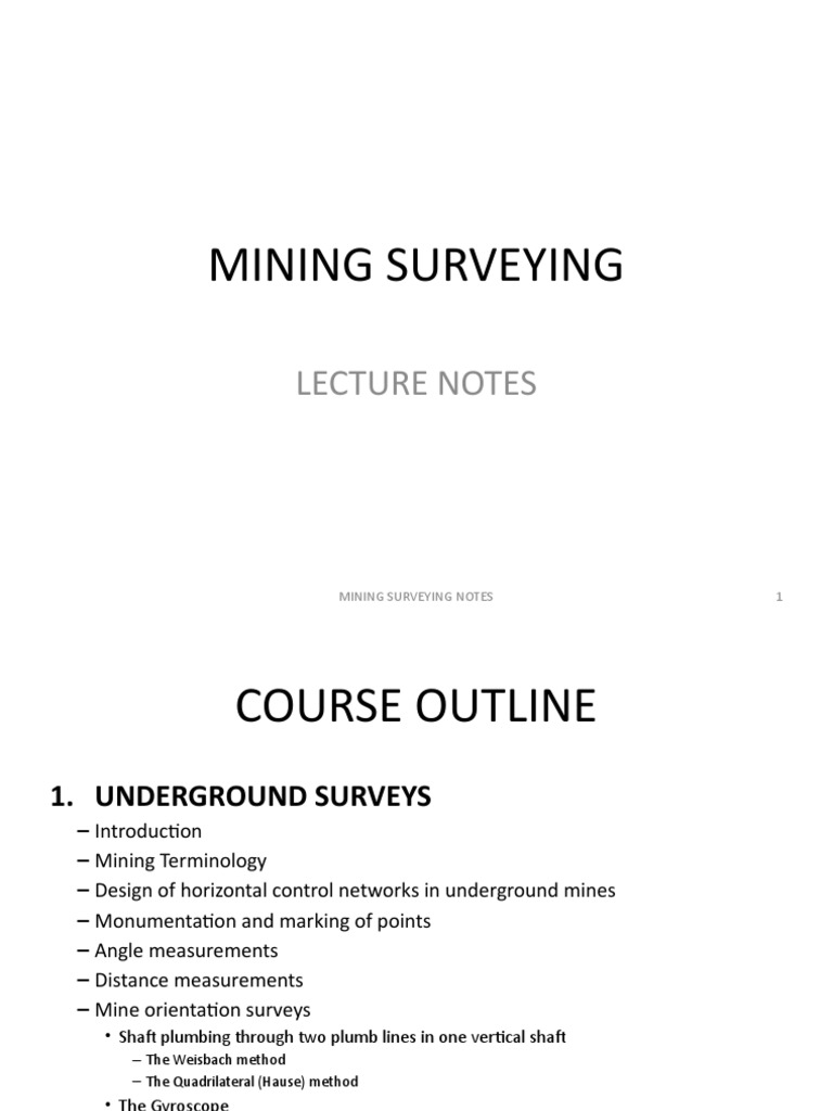 Mining Surveying | PDF | Surveying
