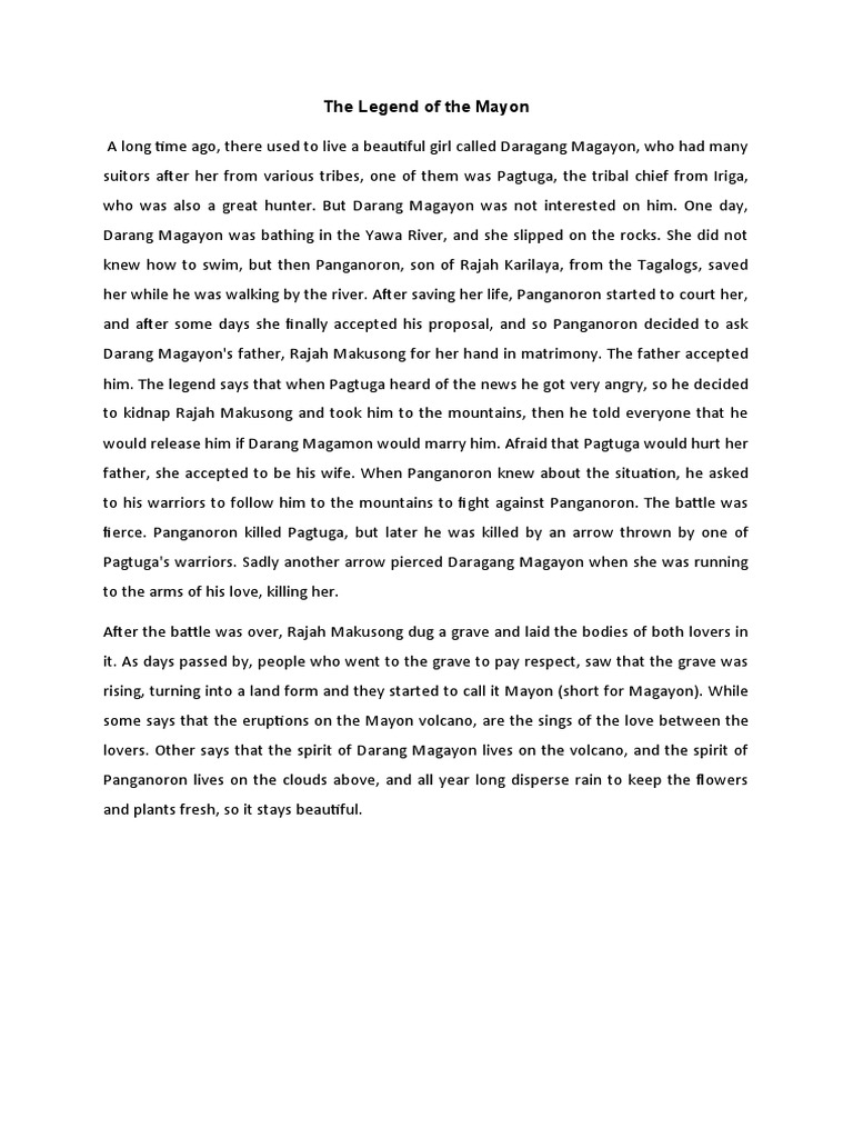 The Legend of The Mayon | PDF