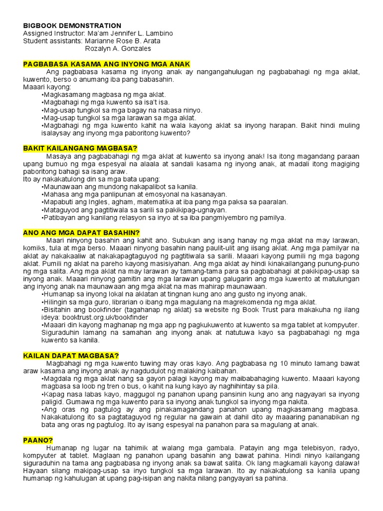 Bigbook Demonstration | PDF