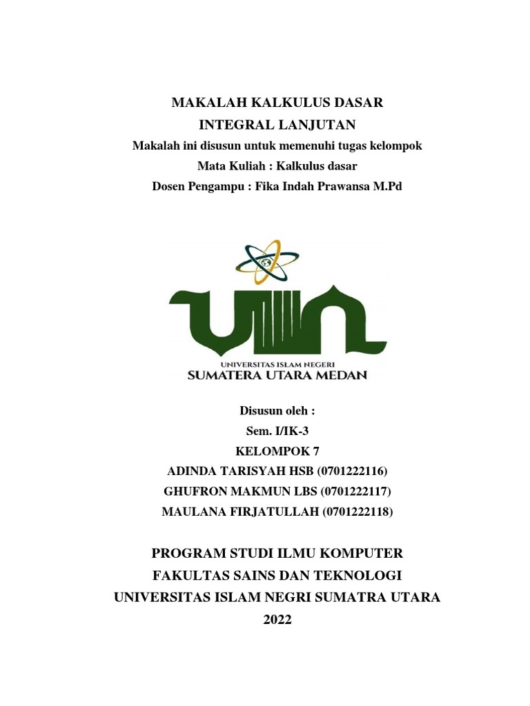 Makalah Kalkulus Dasar | PDF | Metode & Bahan Ajar