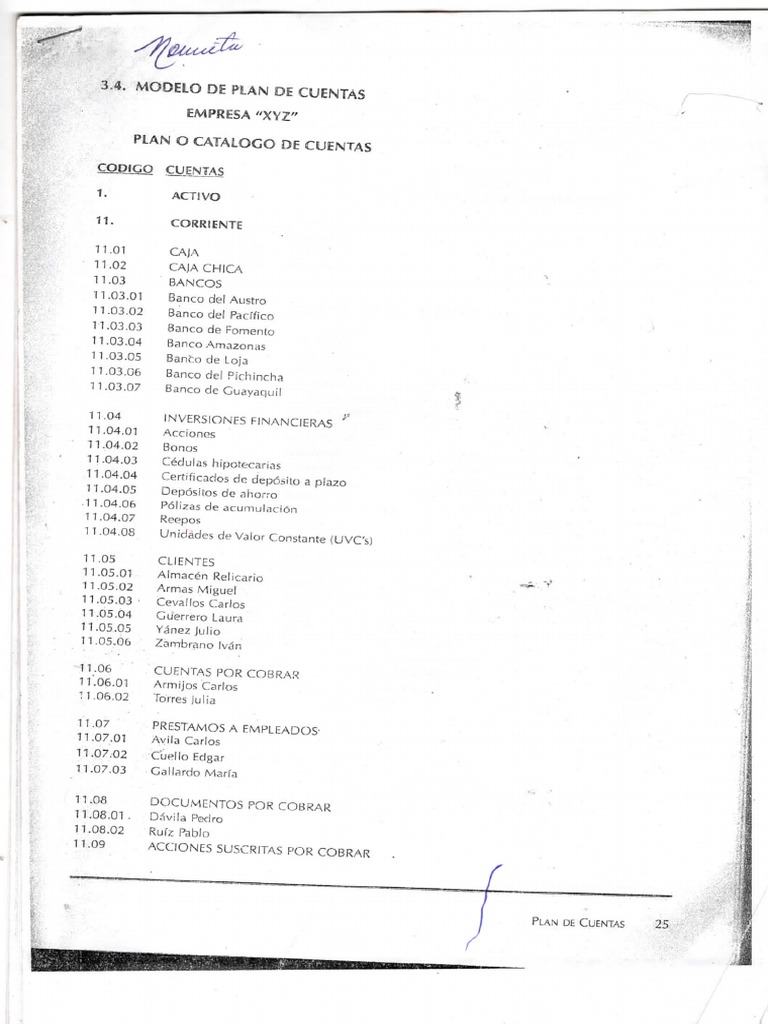 Plan de Cuentas Contabilidad General | PDF