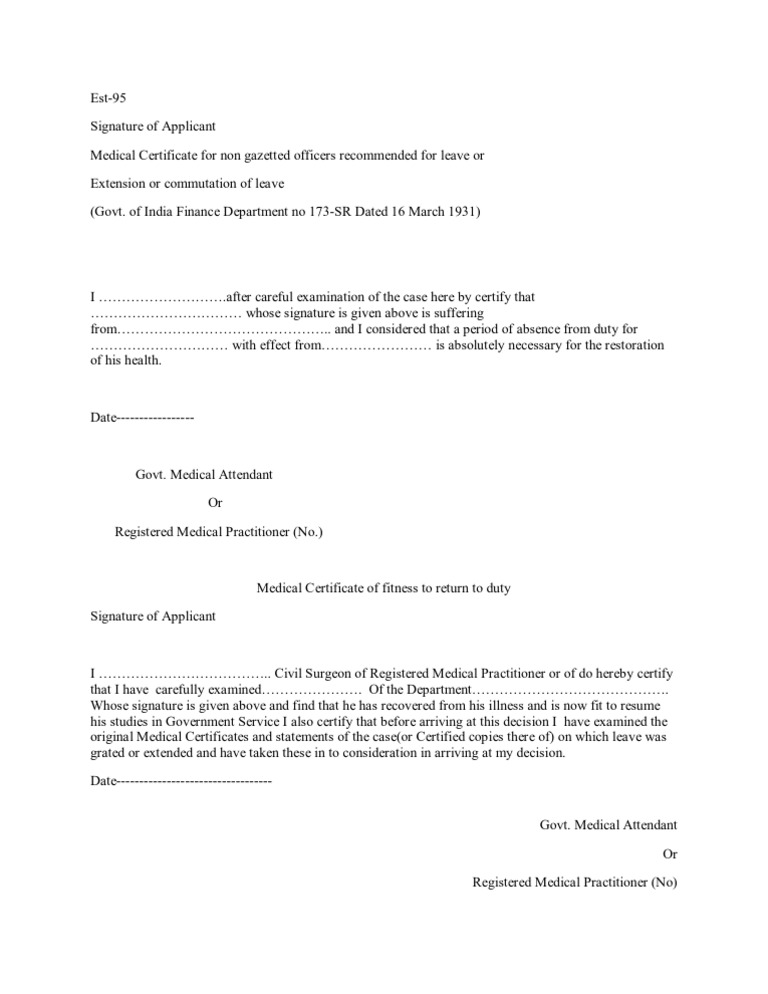 Medical Certificate Format | Download Free PDF | Health Care | Medicine