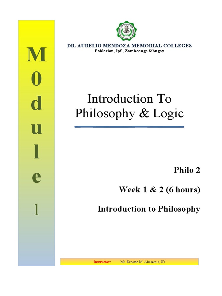 00001module 1 Philo 2 | PDF | Logic | Reason