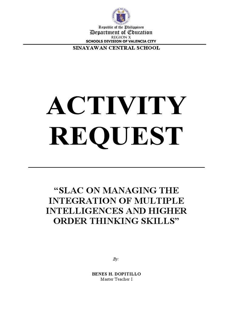 Activity Request 1 Pdf Teaching Method Teachers 