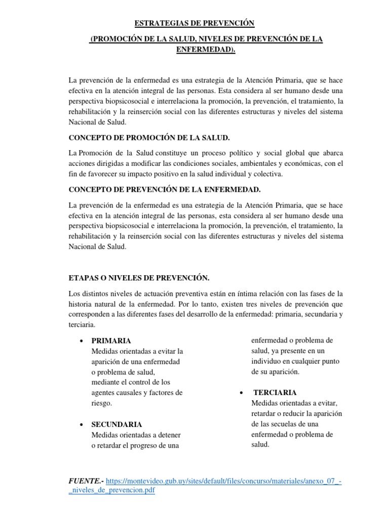Estrategias de Prevención | PDF | Asistencia sanitaria preventiva ...