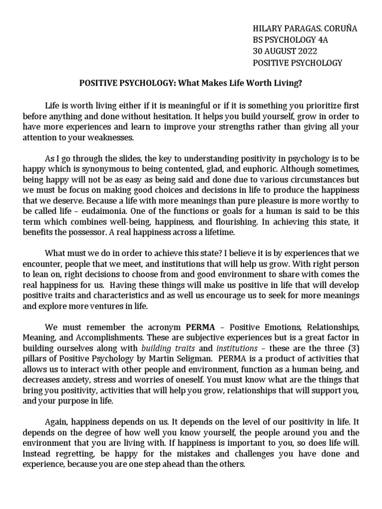 The Keys to a Meaningful Life: Positive Emotions, Relationships ...
