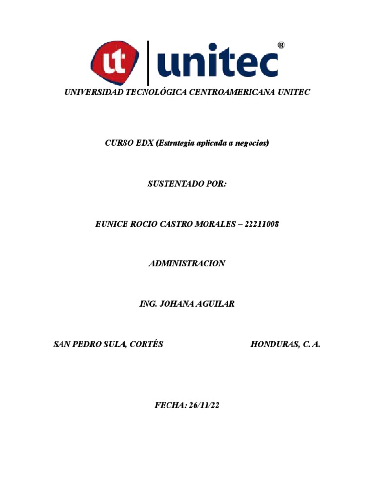 Curso Edx-Admin Unitec | PDF | Planificación | Business