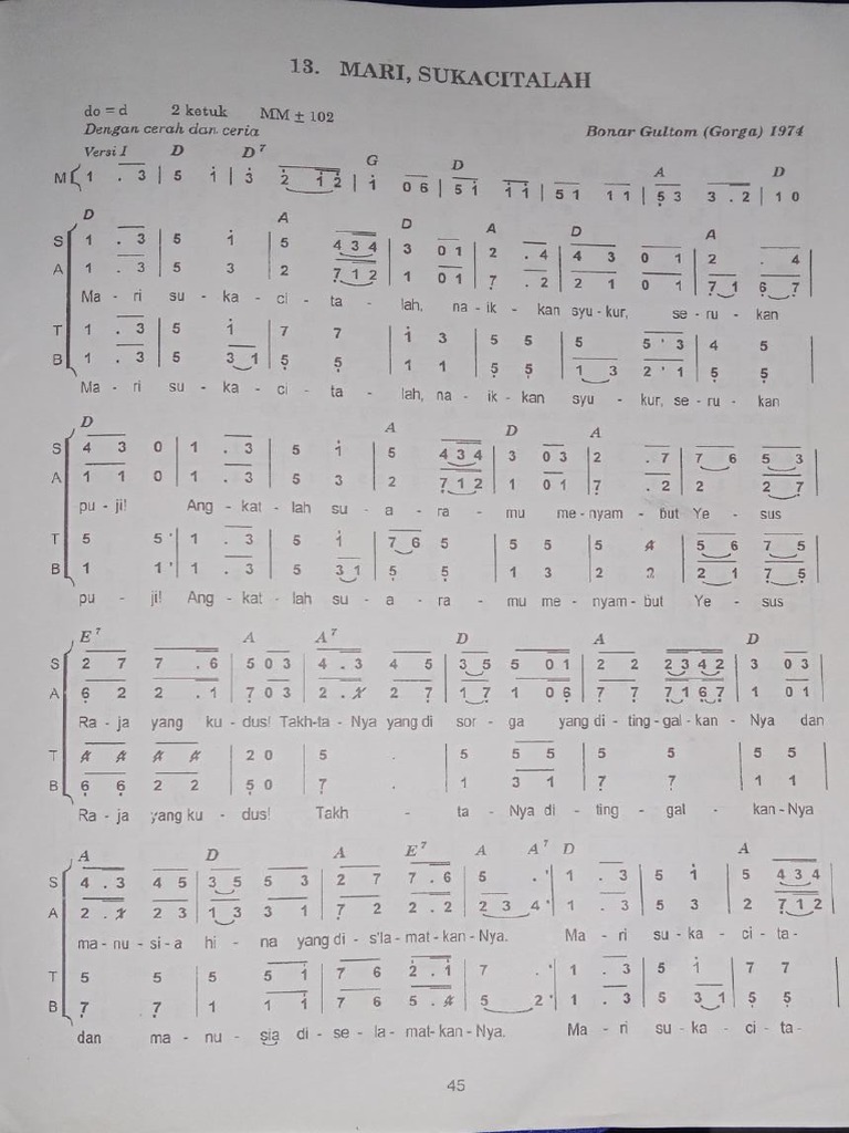 Mari Sukacitalah - Bonar Gultom | PDF