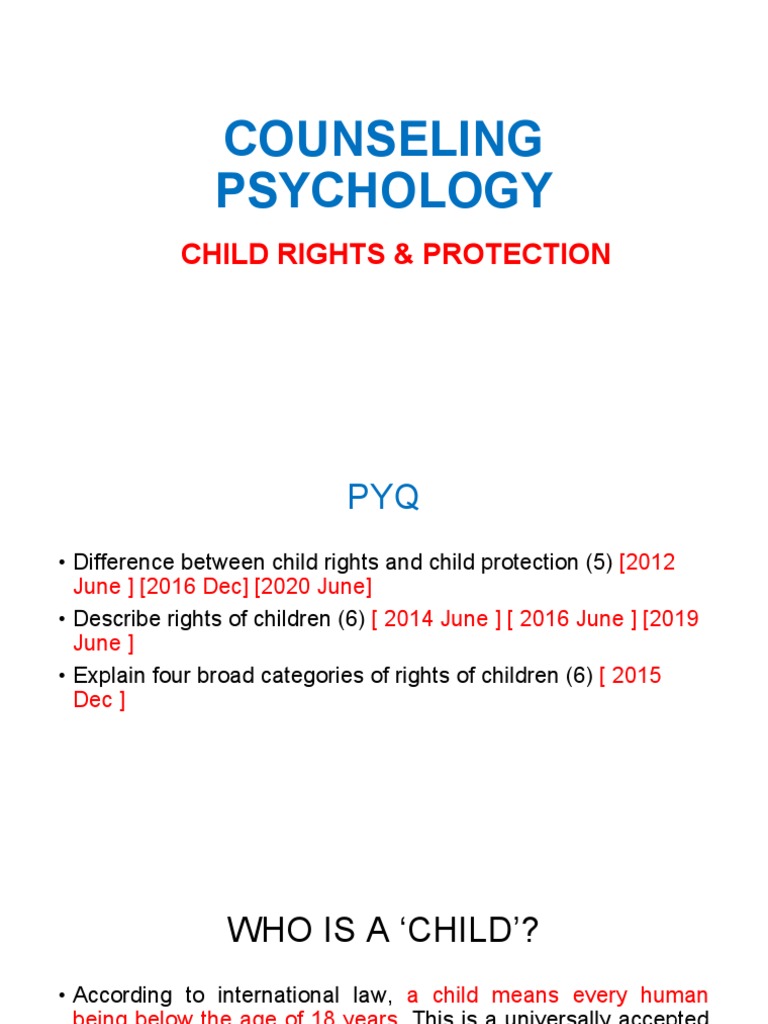 Child Rights & Protection | Download Free PDF | Children's Rights ...