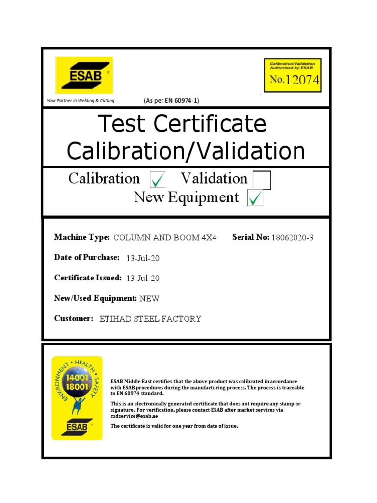 Boom & Colum | PDF | Calibration | Verification And Validation