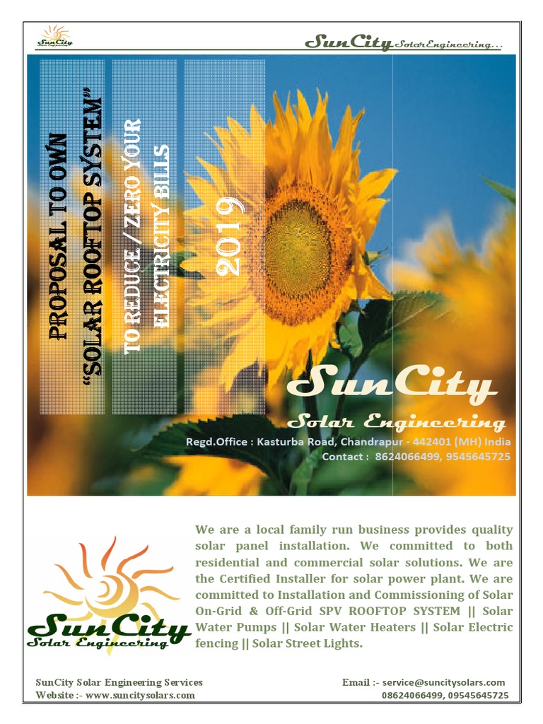 SSES Proposal For Solar On-Grid Rooftop System | PDF | Solar Power ...