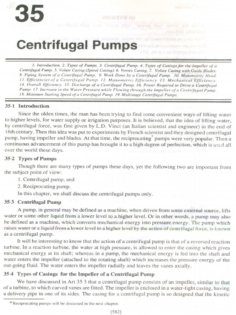Centrifugal Pump Chapter 35 | PDF