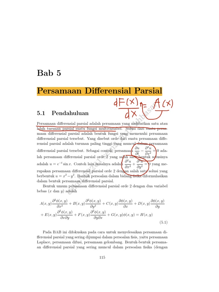 Cakul Persamaan Differensial Parsial | PDF