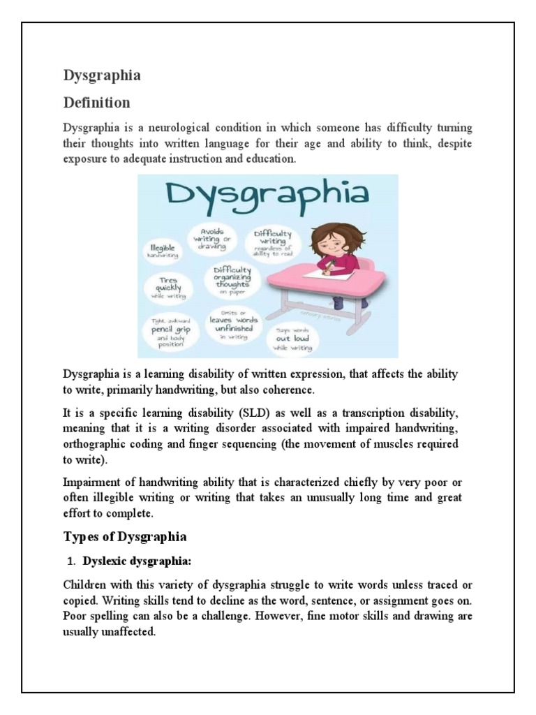 Dysgraphia | PDF | Learning Disability | Dyslexia