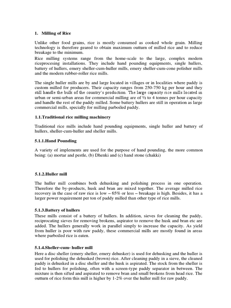 Modern Rice Milling Process Guide | PDF | Rice | Mill (Grinding)
