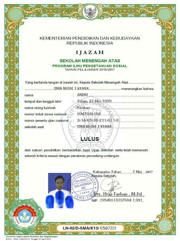 Andi Ijazah Depan New1 | PDF
