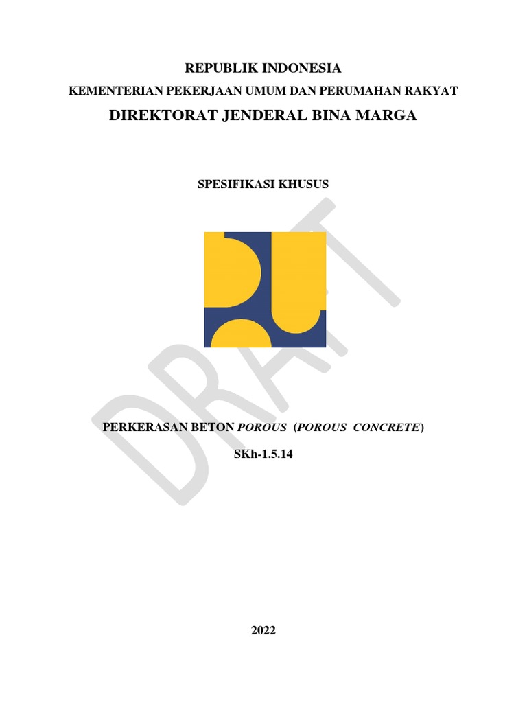 SKh-1.5.14 Perkerasan Beton Porous - Final 1706 7 Juli (2022) | PDF