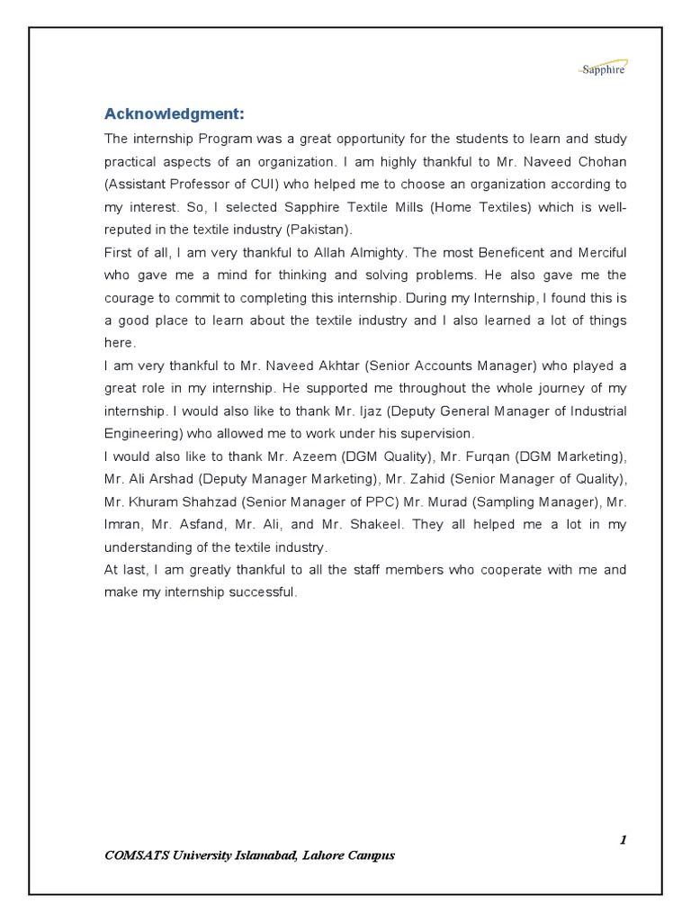 Internship Report Final) | PDF | Textiles | Pricing