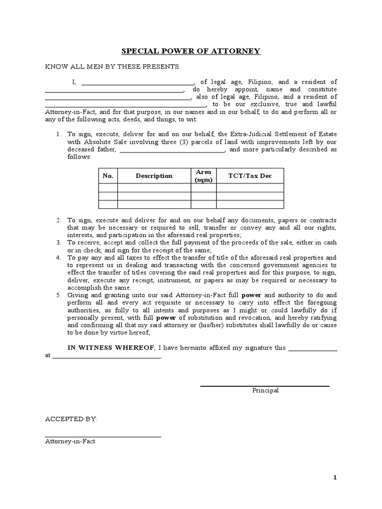 SPA To Sign Extrajudicial With Sale of Deceased Person | PDF | Power Of ...