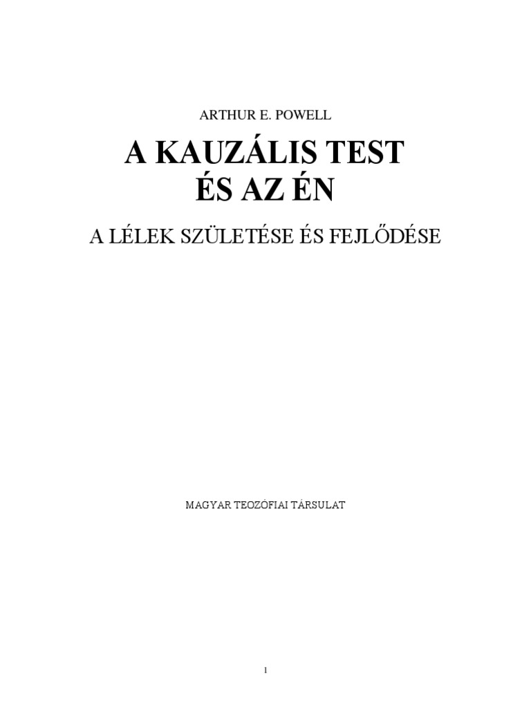 Arthur E Powell A Kauzális Test És Az Én | PDF