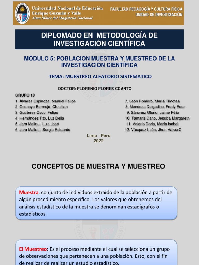 Muestreo Aleatorio Sistemático. | PDF | Muestreo (Estadísticas ...