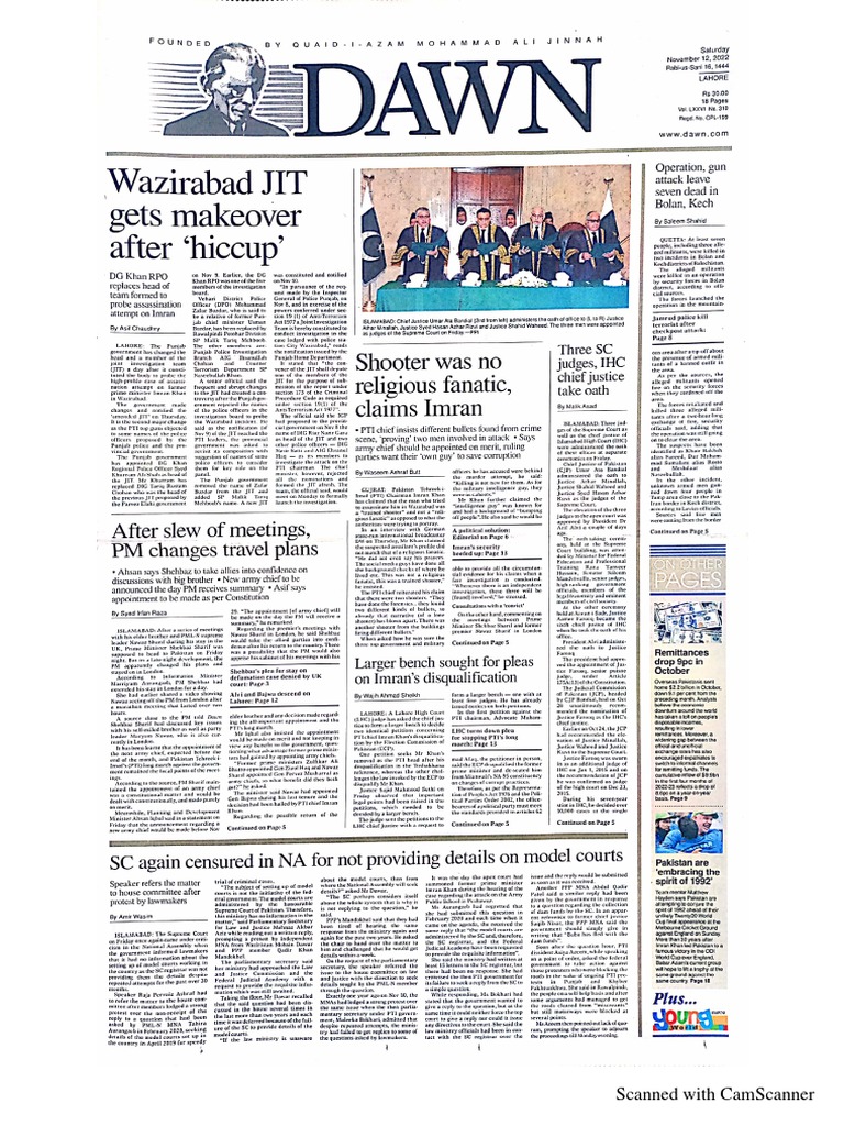 Dawn Newspaper 12 Nov 2022 | PDF