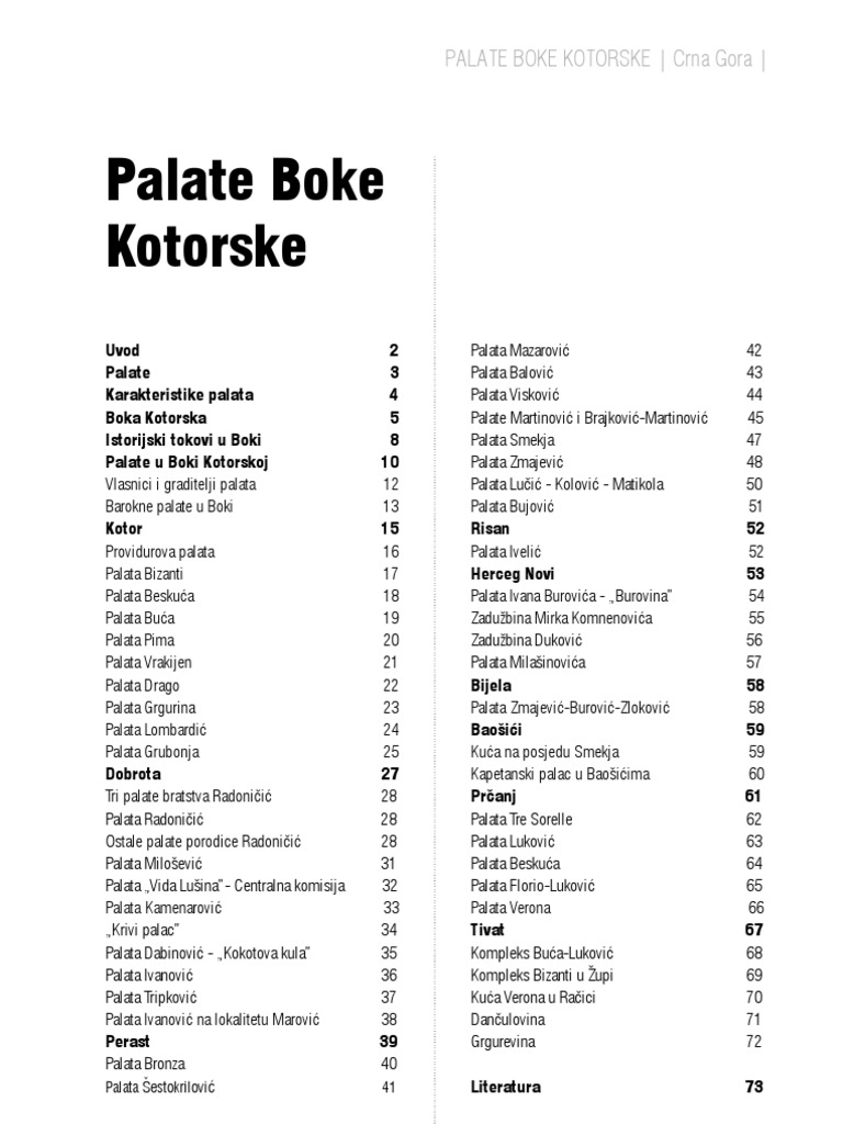Palate Boke Kotorske: Kulturni Turizam | PDF