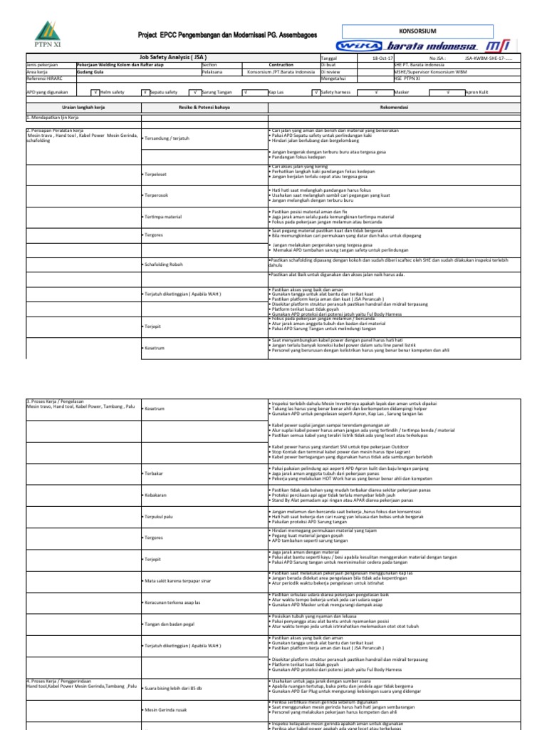 Form JSA HOT Work | PDF