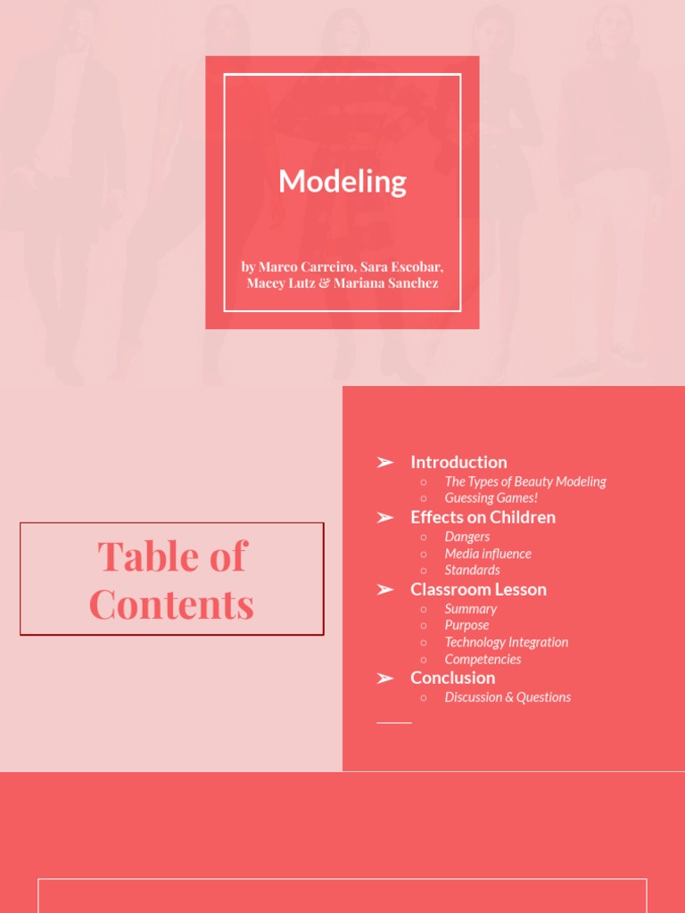 Modeling Powerpoint Presentation Pdf Body Image Lesson Plan