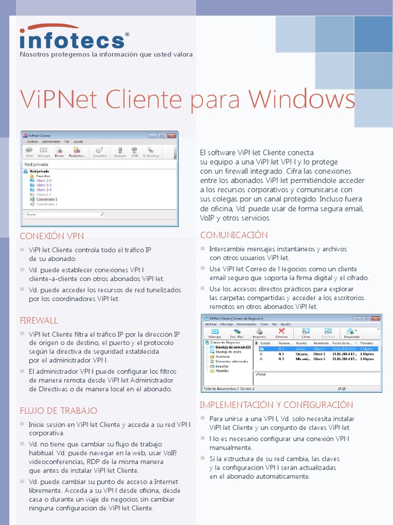 ViPNet Cliente: VPN y Firewall Seguro para Windows | PDF | Red privada ...