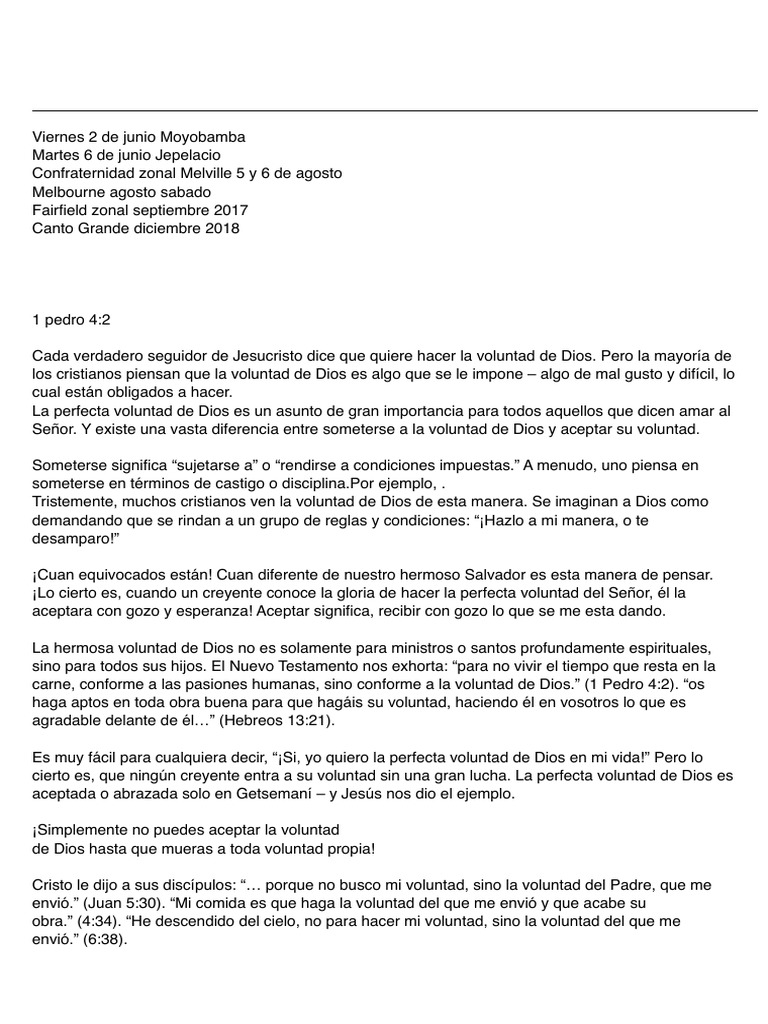 Aceptando La Voluntad de Dios | PDF | Jesús | Creencia religiosa y doctrina