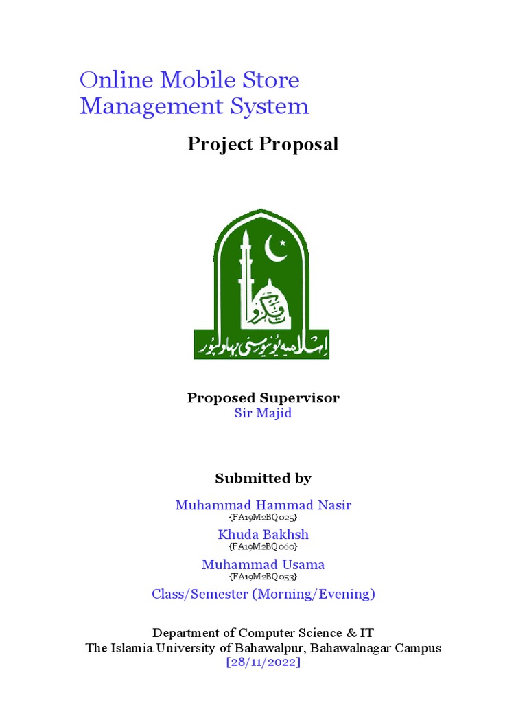 Online Mobile Store And Management System Project Proposal Pdf Mobile App Usability
