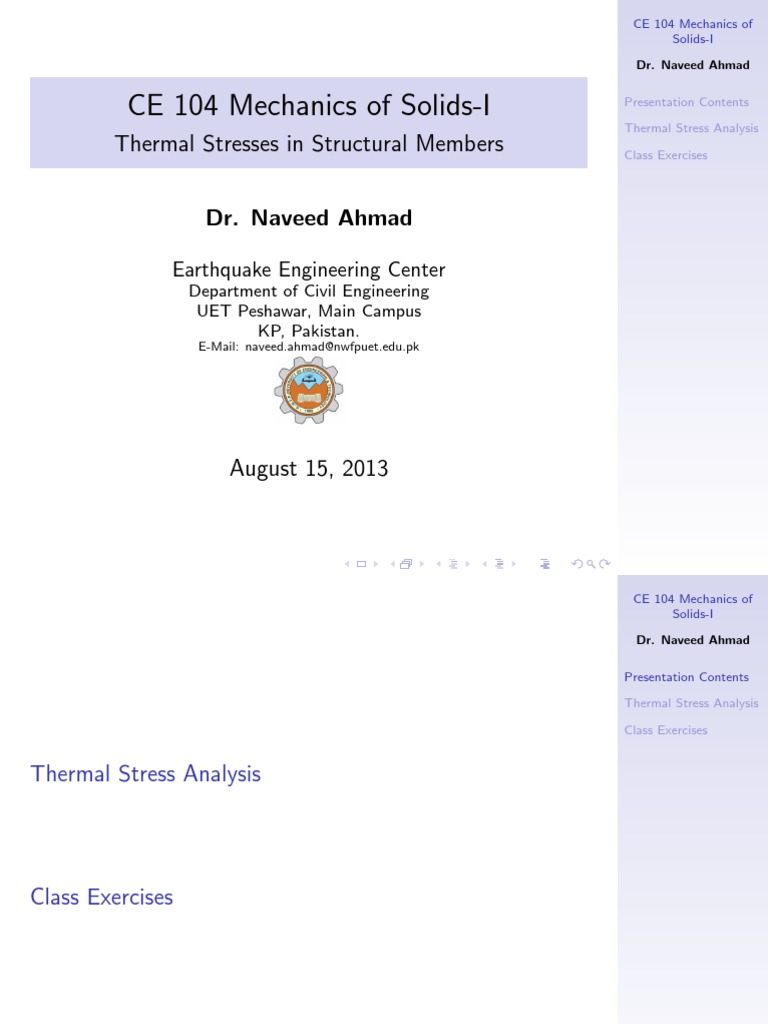 Thermal Stresses | Download Free PDF | Stress (Mechanics) | Stress–Strain Analysis