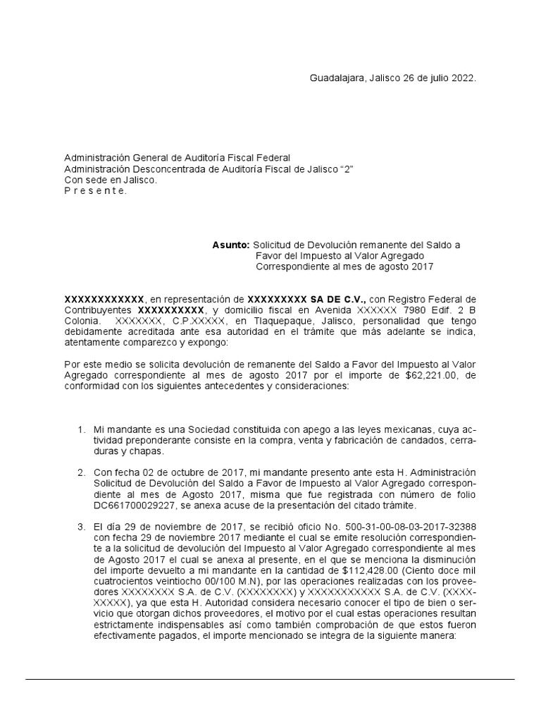 Formato Escrito Libre Dev IVA Desistida | PDF | Bancos | Residuos