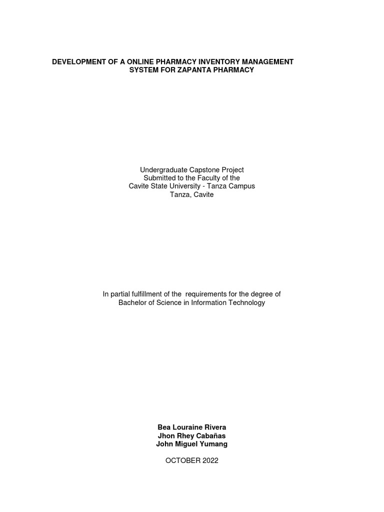 Development of A Online Pharmacy Inventory Management System | PDF ...