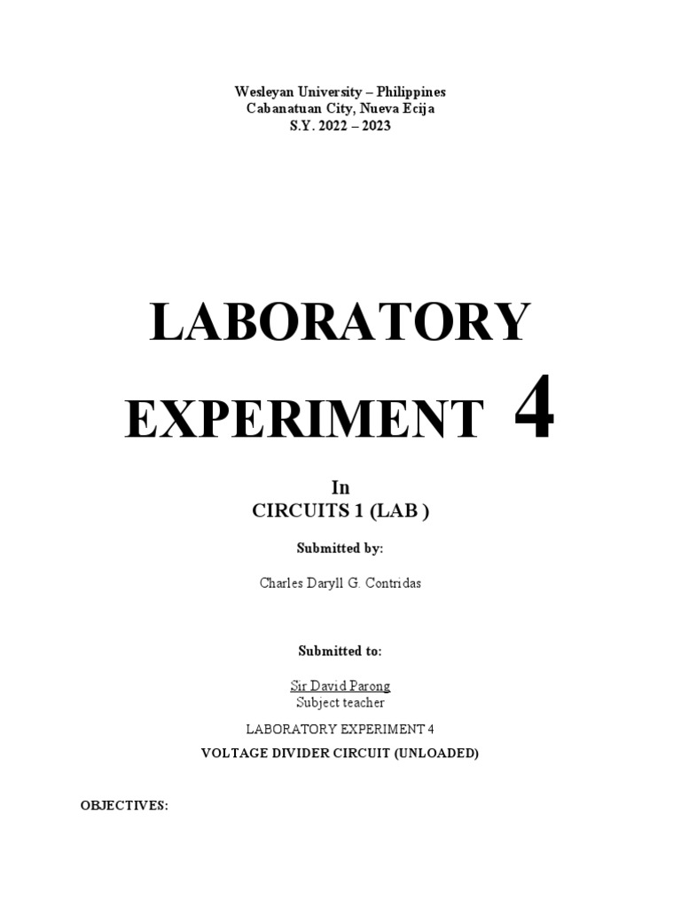 Circuits - 1 - Lab - 4 - Charles Daryll Contridas | PDF
