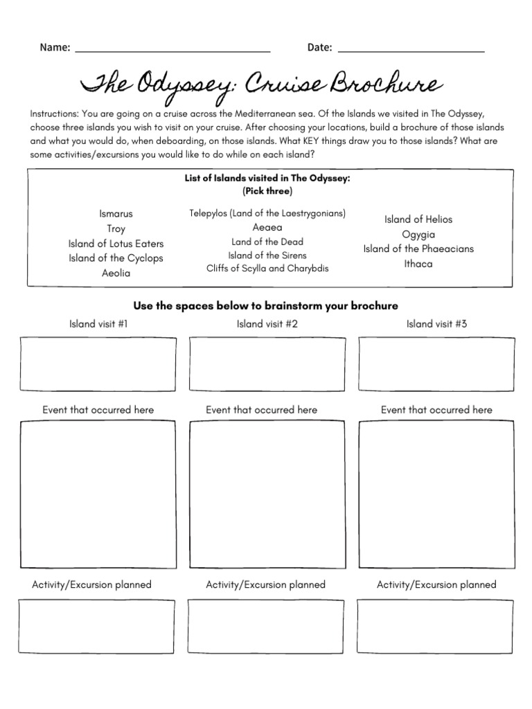Odyssey Cruise Brochure Project | PDF | Social Science