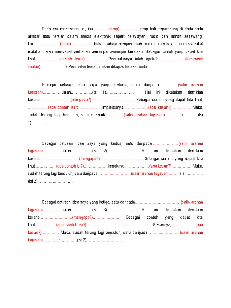Karangan Pasang Siap PT3 Tingkatan 3 | PDF