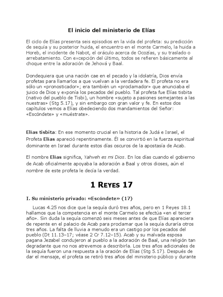 1 Reyes 17 Elias | PDF