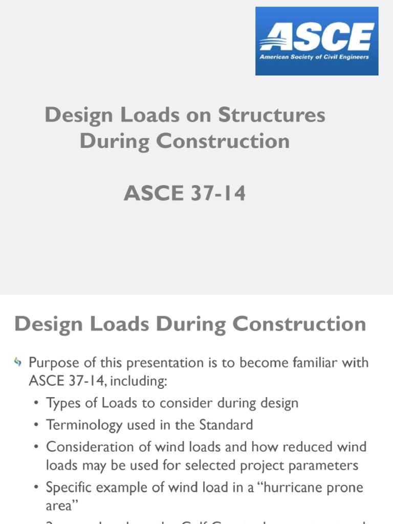 Design Loads On Structures During Construction ASCE 37-14 - Design ...